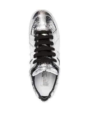 MAISON MARGIELA Replica Sneakers Metallic Leather - Silver