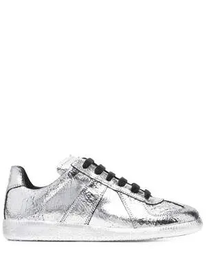 MAISON MARGIELA Maison Margiela Replica Sneakers - Metallic Leather Silver