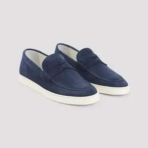 Brunello Cucinelli Suede Penny Loafers - Blue