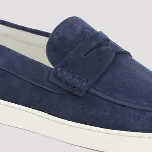 Brunello Cucinelli Suede Penny Loafers - Blue