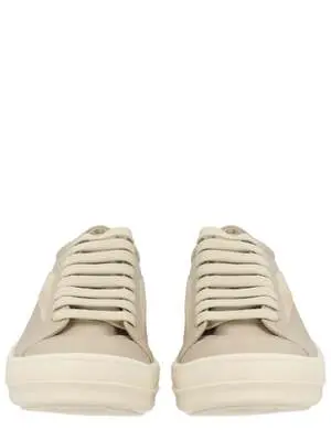 Rick Owens Leather Lace-up Sneakers - Cream