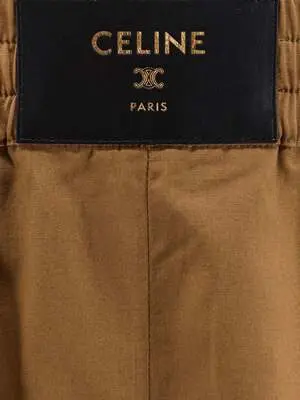 Celine Cotton And Linen Shorts With Triomphe Patch