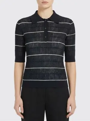 Max Mara Ribbed Knit Polo Shirt - Blue