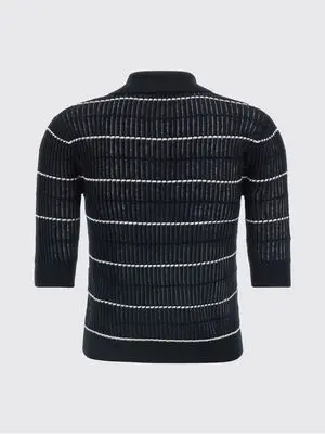 Max Mara Ribbed Knit Polo Shirt - Blue