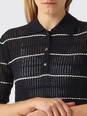 Max Mara Ribbed Knit Polo Shirt - Blue