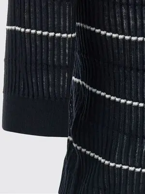 Max Mara Ribbed Knit Polo Shirt - Blue