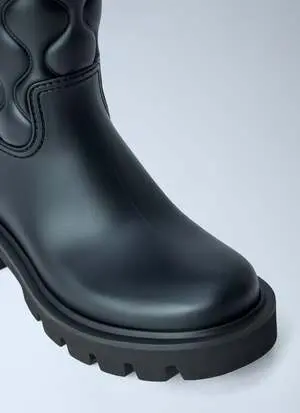 Moncler Kickstream Knee-high Rubber Boots With Drawstring - Black