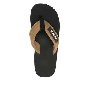 Coperni Platform Thong Sandals With Logo Plaque - Black