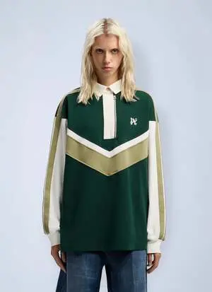 Palm Angels Monogram Long Sleeve Polo Shirt - Multicolor