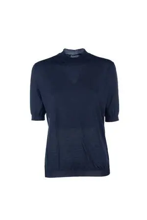 Bottega Veneta Short Sleeve High Neck Top - Multicolor
