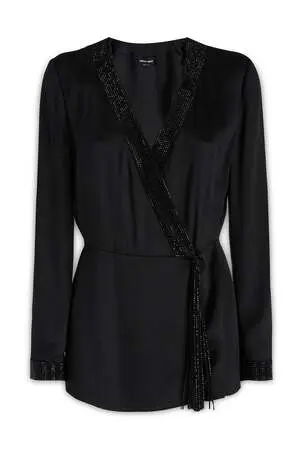 Giorgio Armani Embellished Wrap Top