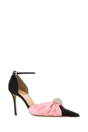 Mach & Mach Satin Pumps With Embellished Bow Detail - Black