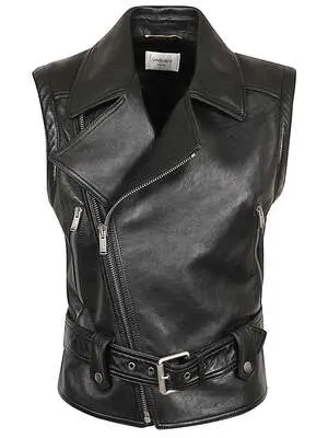 Saint Laurent Leather Biker Vest