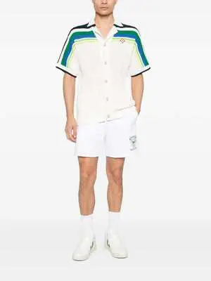 Casablanca Cotton Loopback Shorts With Tennis Ball Motif