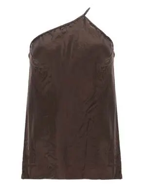 Rick Owens One-shoulder Cupro Top - Brown