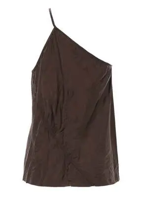 Rick Owens One-shoulder Cupro Top - Brown