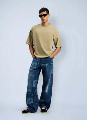 Palm Angels Curved Logo Loose Collar T-shirt