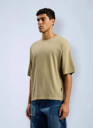 Palm Angels Curved Logo Loose Collar T-shirt