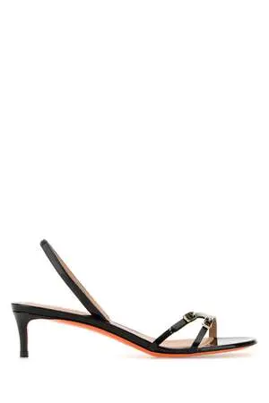 Santoni Leather Virna Sandals - Black