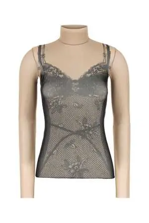 Balenciaga Printed Stretch Tulle Top - Multicolor