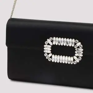 ROGER VIVIER Clutch With Crystal Buckle Detail