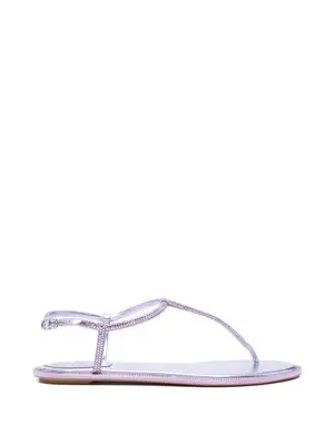 Rene Caovilla Diana Thong Sandals With Rhinestones - Multicolor