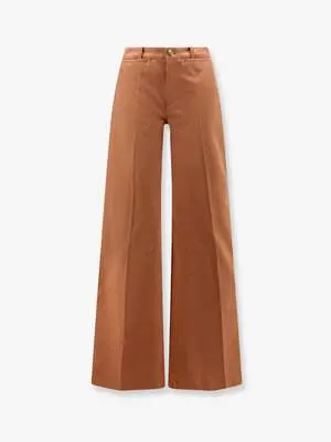 Chloé Cotton Flared Trousers - Multicolor