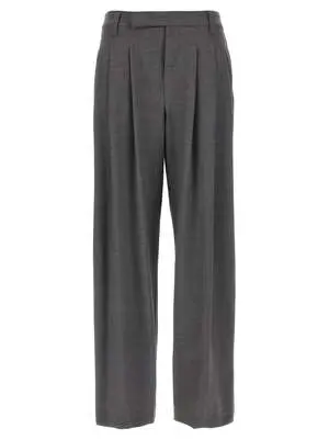 Brunello Cucinelli Brunello Cucinelli Tropical Luxury Wool Sartorial Baggy Pants Gray