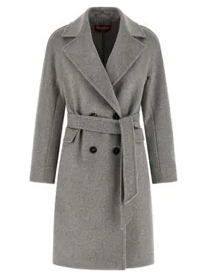 Max Mara Panteon Double Breasted Coat - Gray