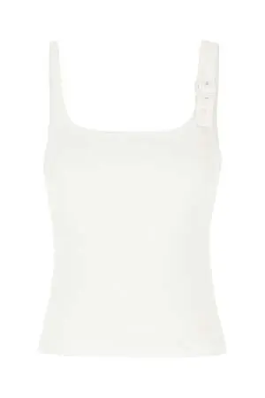 COURREGES Ribbed Tank Top With Adjustable Strap Detail - Multicolor