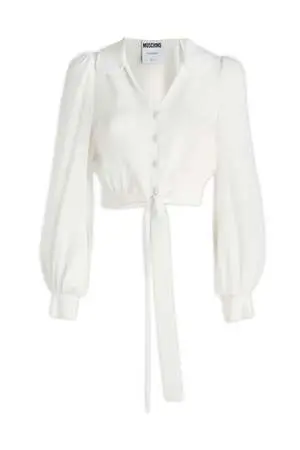 Moschino Cropped Blouse With Tie Detail