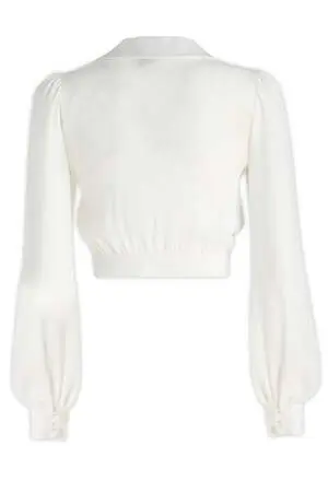 Moschino Cropped Blouse With Tie Detail