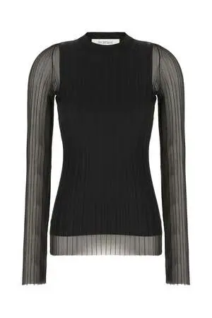 Sportmax Ribbed Sheer Sleeve Top - Multicolor