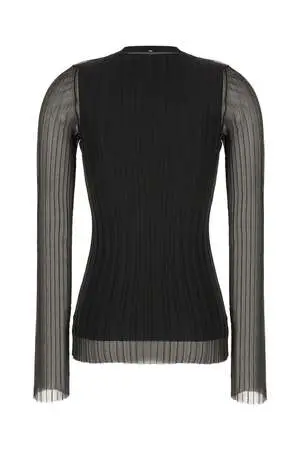 Sportmax Ribbed Sheer Sleeve Top - Multicolor