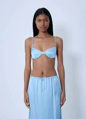 Prada Silk Bralette - Gray