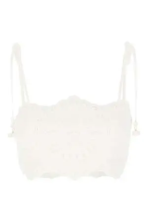 ZIMMERMANN ZIMMERMANN Lace Embellished Cropped Top