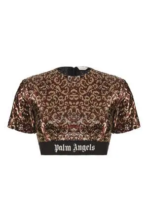 Palm Angels Sequin Cropped Top