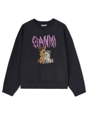 GANNI GANNI "Islands" Cotton Sweatshirt Multicolor