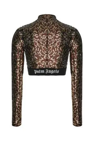 Palm Angels Sequined Cropped Top - Multicolor