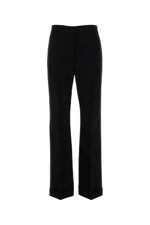 Prada Gabardine Wool Trousers - Black