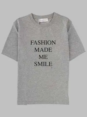 Victoria Beckham Organic Cotton Printed T-shirt - Gray