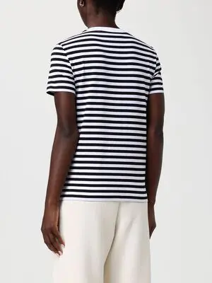 Max Mara Striped T-shirt With Pocket Detail - Black