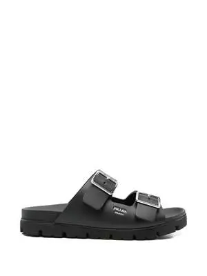 Prada Flat Sandals With Buckle Fastening