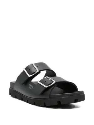 Prada Flat Sandals With Buckle Fastening