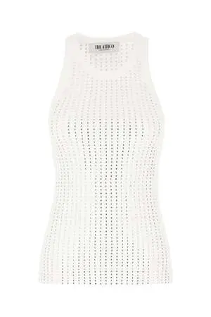 Attico Ribbed Embellished Tank Top - Multicolor