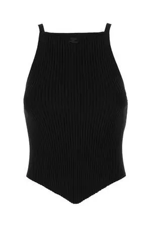 COURREGES COURREGES Ribbed Halter Neck Top Multicolor