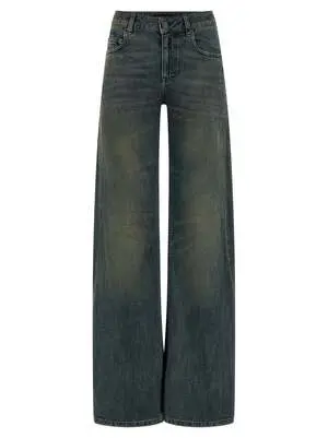 Balenciaga Wide Leg Jeans With Sinuous Stitching