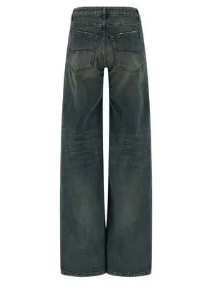 Balenciaga Wide Leg Jeans With Sinuous Stitching
