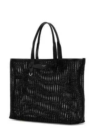 Dolce & Gabbana Mesh Tote Bag With Silver Metal Finishing - Black