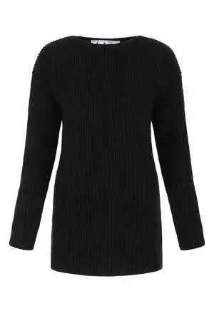 Off-White Ribbed Wool Sweater - Black